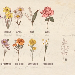 Birth Flower Bouquet ***digital Download Only*** - Etsy