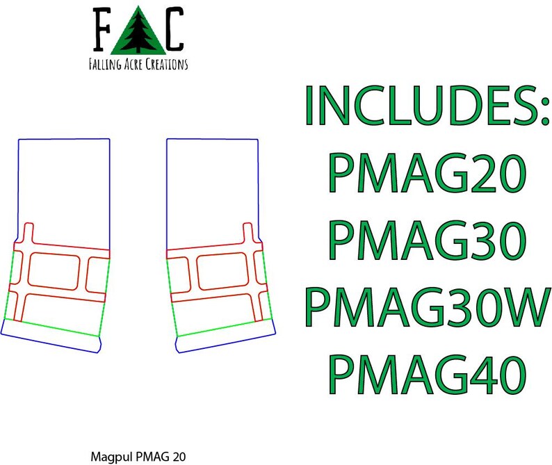 PMAG Template Outline - Lightburn Ready - for Laser Engraving and ...