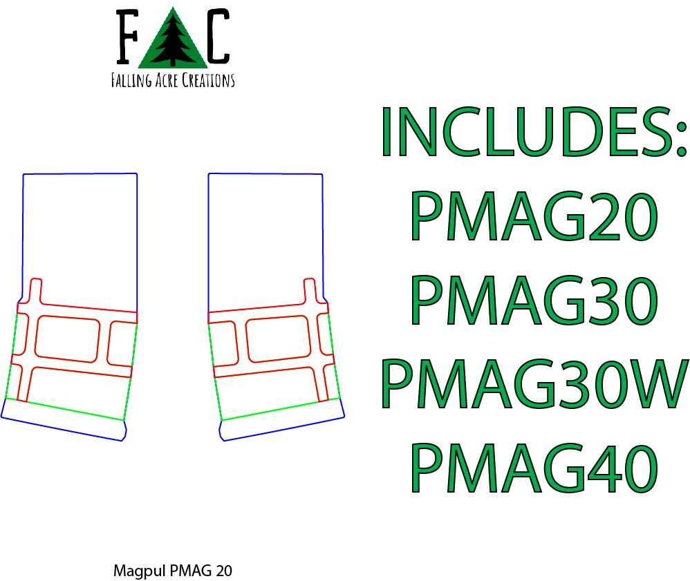 PMAG Template Outline - Lightburn Ready - for Laser Engraving and ...