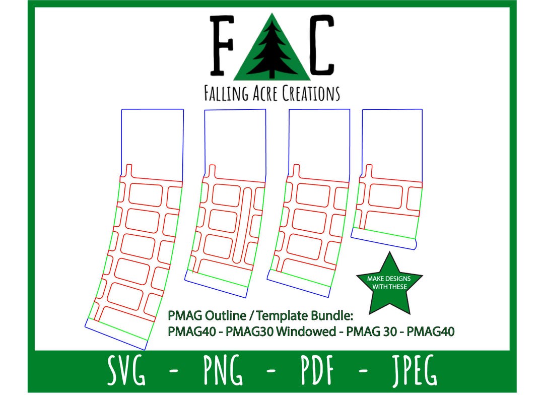 PMAG Template Outline - Lightburn Ready - for Laser Engraving and ...