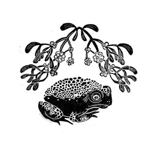 Mistletoad Linocut Print - Etsy
