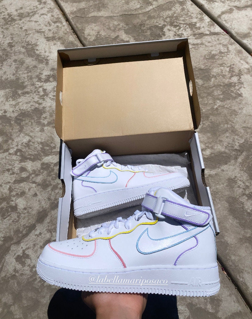 Custom Air Force 1 Sneakers, Custom AF1 Mids, Custom Nike, Women’s ...