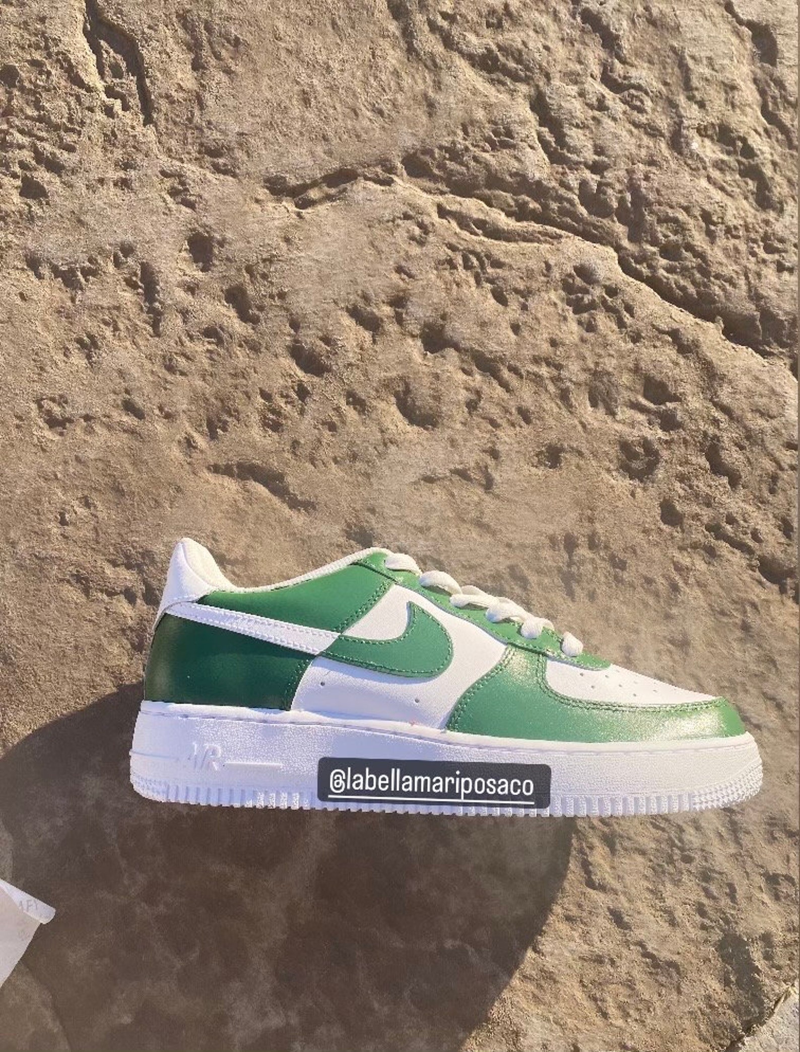 Green Custom Air Force 1 Sneakers, Custom AF1 Green , Custom Nike ...