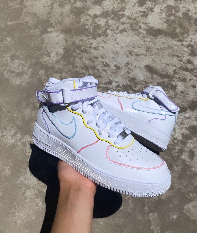 Custom Air Force 1 Sneakers, Custom AF1 Mids, Custom Nike, Women’s ...