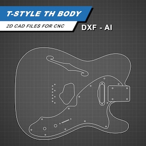 T-style TH Electric Guitar Body and Pickguard | 2D CAD Files for CNC ...
