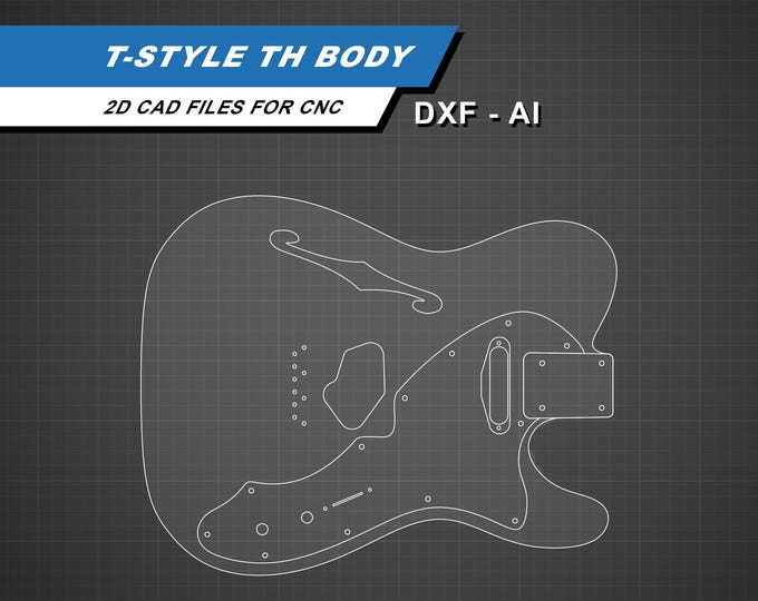 T-style TH Electric Guitar Body and Pickguard | 2D CAD Files for CNC ...