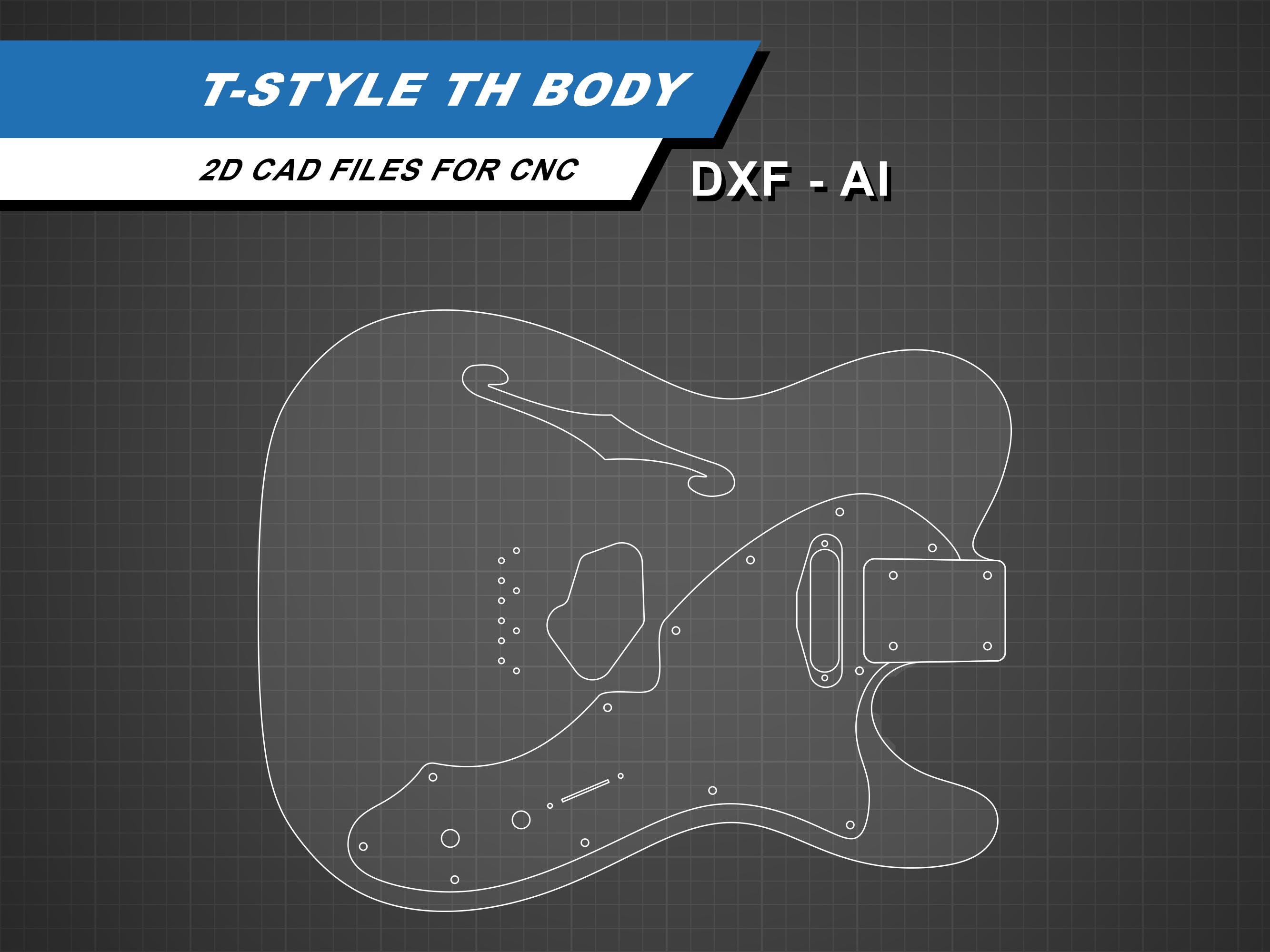 T-style TH Electric Guitar Body and Pickguard | 2D CAD Files for CNC ...