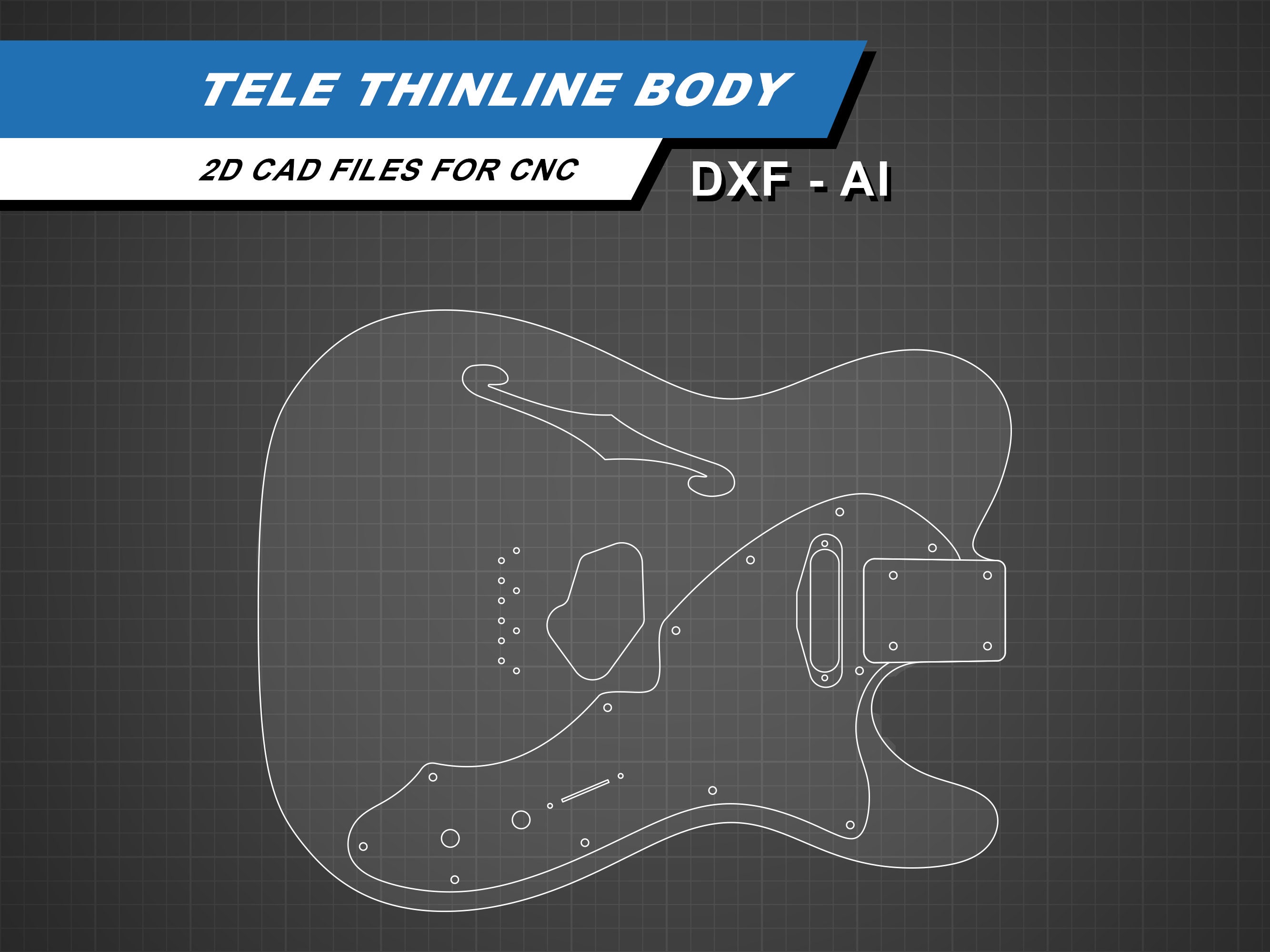Telecaster Thinline Electric Guitar Body and Pickguard 2D CAD Files for ...