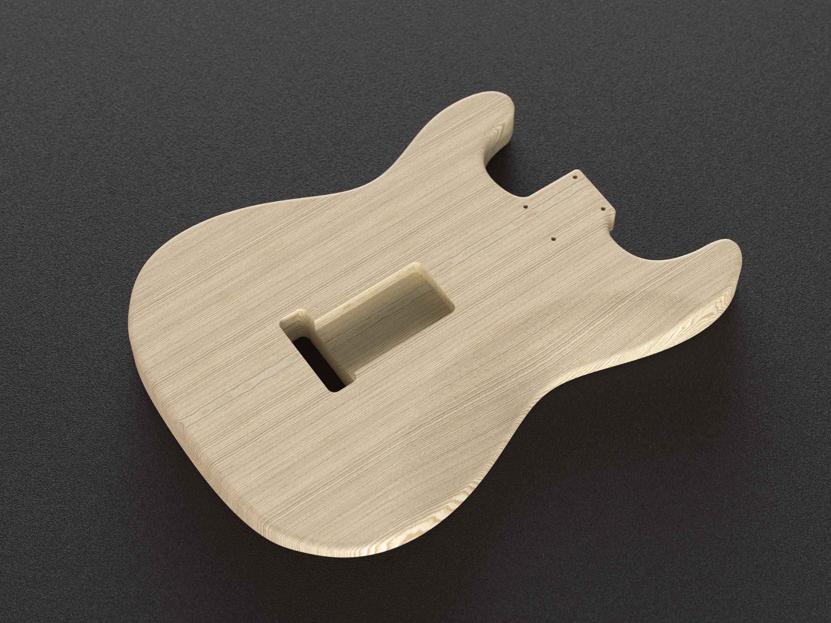 S-style Electric Guitar | Body SSS Pickguard Backplate | 3D CAD Files ...