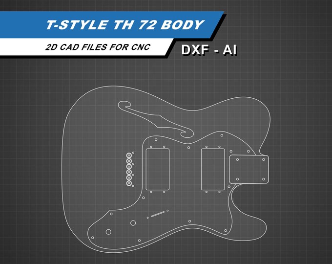 T-style TH 72 Electric Guitar Body and Pickguard | 2D CAD Files for CNC ...