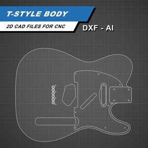 T-style Electric Guitar | Body and Pickguard | 2D CAD Files for CNC ...