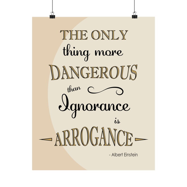 Albert Einstein Quote Matte Poster, Neutral Text-only Home Office Wall ...