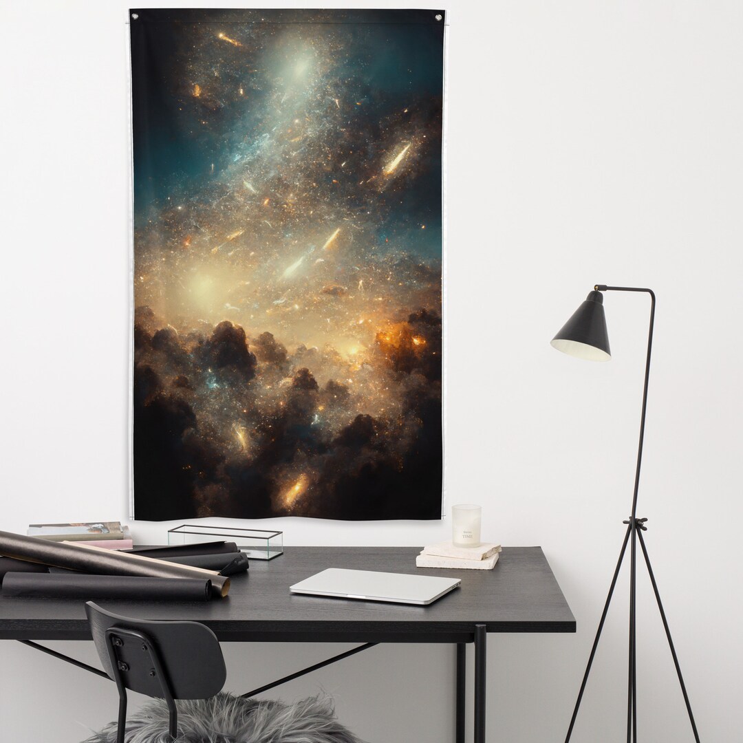 Cosmic Space Flag, Cosmic Banner, Nebula Flag Decor, Starry Banner ...