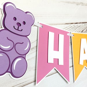 Gummy Bear Happy Birthday Banner Bear Banner Beary First Birthday Party ...
