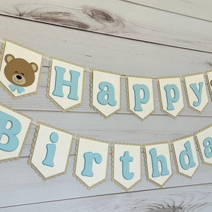 Teddy Bear Birthday Banner Teddy Bear Decorations Beary First Birthday ...