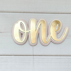Pink and Gold One Cake Topper Pink and Gold Cake Topper First Birthday ...