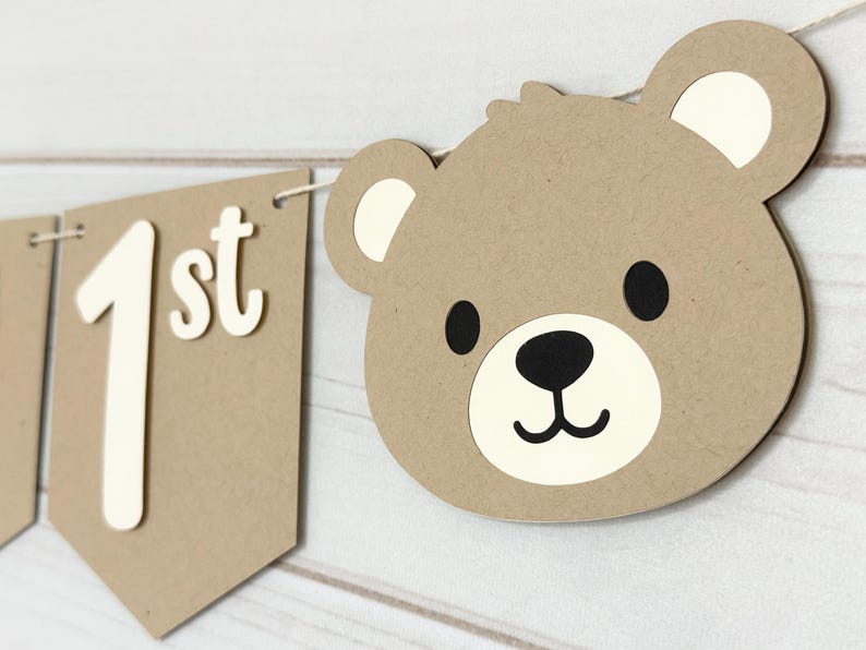 Teddy Bear Highchair Banner Beary 1st Birthday Banner Bear Party ...