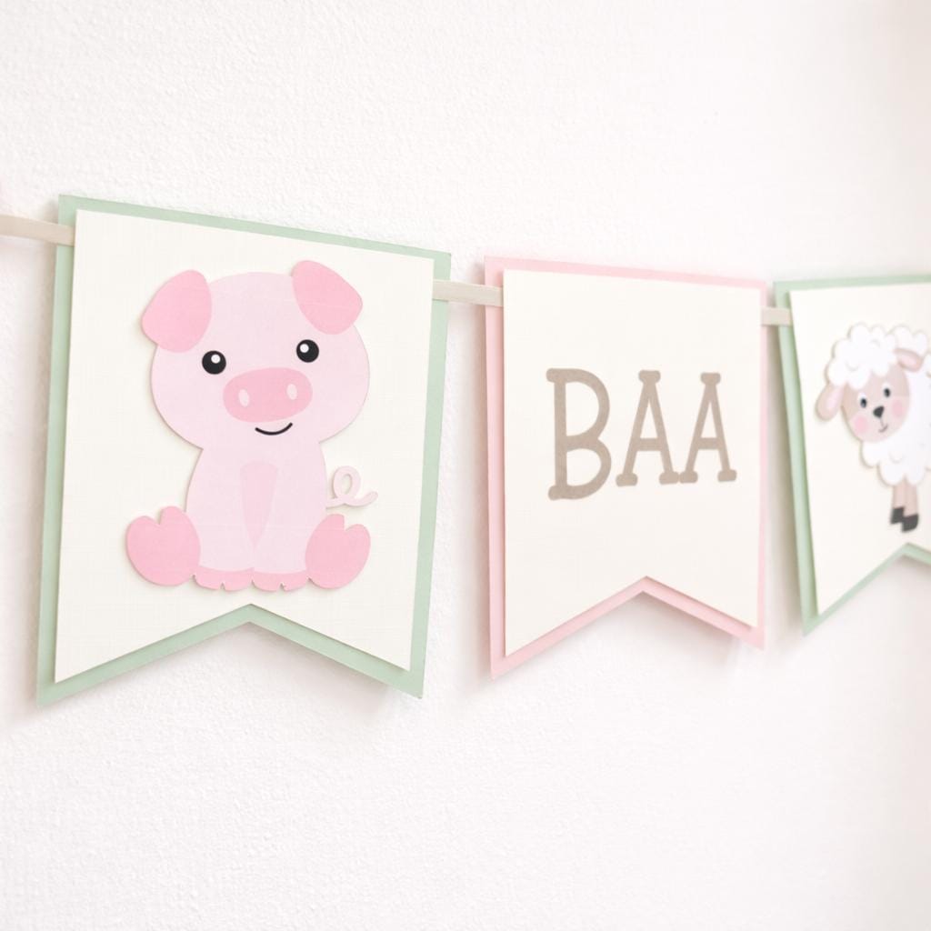 Oink Baa Moo I Am Two Birthday Banner Oink Baa Moo Second Birthday ...