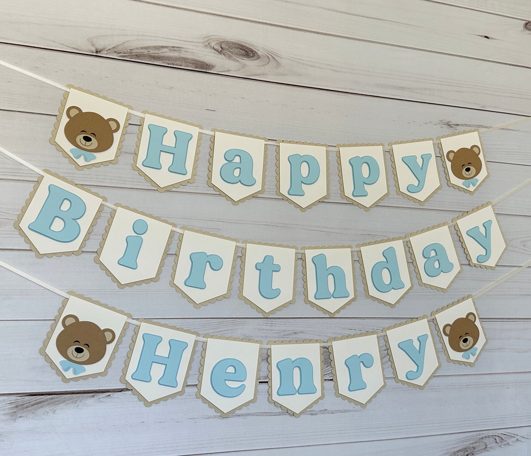 Teddy Bear Birthday Banner Teddy Bear Decorations Beary First Birthday ...