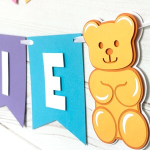Gummy Bear Happy Birthday Banner Bear Banner Beary First Birthday Party ...