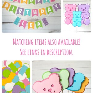 Gummy Bear Happy Birthday Banner Bear Banner Beary First Birthday Party ...