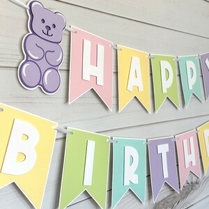 Pastel Gummy Bear Banner Gummy Bear Party Decorations Gummy Bear ...