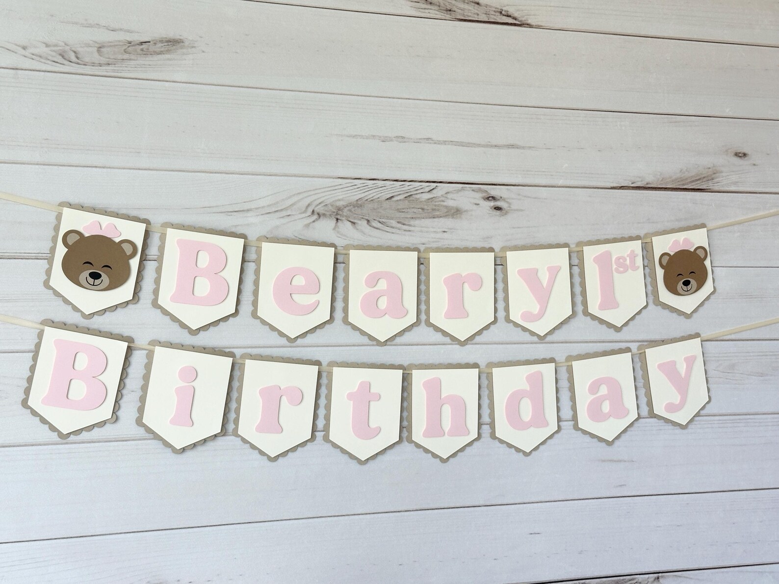 Beary First Birthday Banner Bear Decorations Bearly One Decorations ...