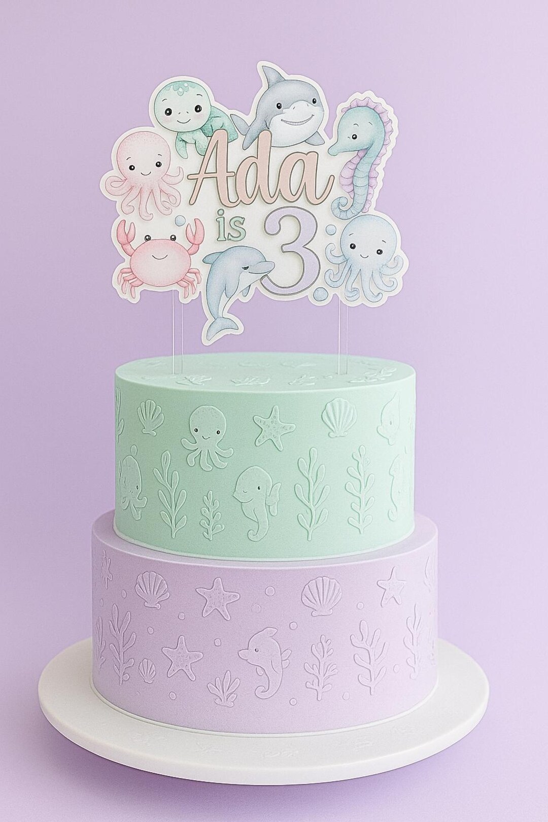 Under the Sea Cake Topper Sea Animal Ocean Animal Cake Topper Oneder ...