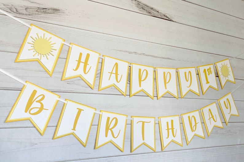 Sun Happy Birthday Banner You Are My Sunshine Garland Sunshine - Etsy