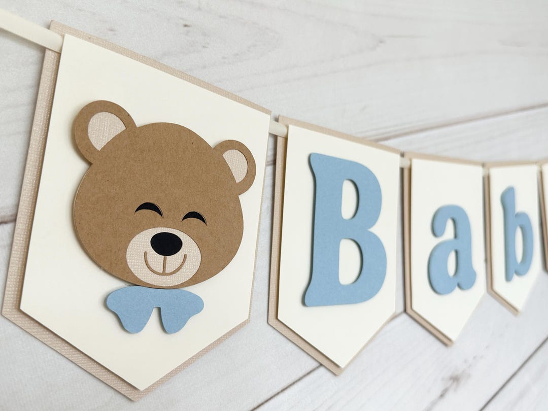 Teddy Bear Banner We Can Bearly Wait Baby Shower Banner Teddy Bear ...