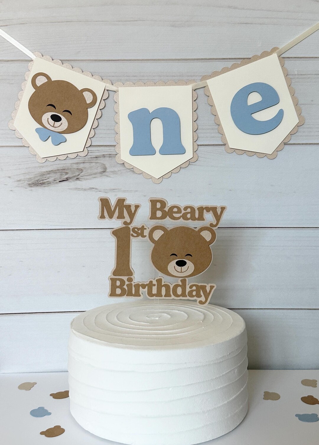 Teddy Bear Cake Topper Teddy Bear Birthday Decorations My Beary First ...