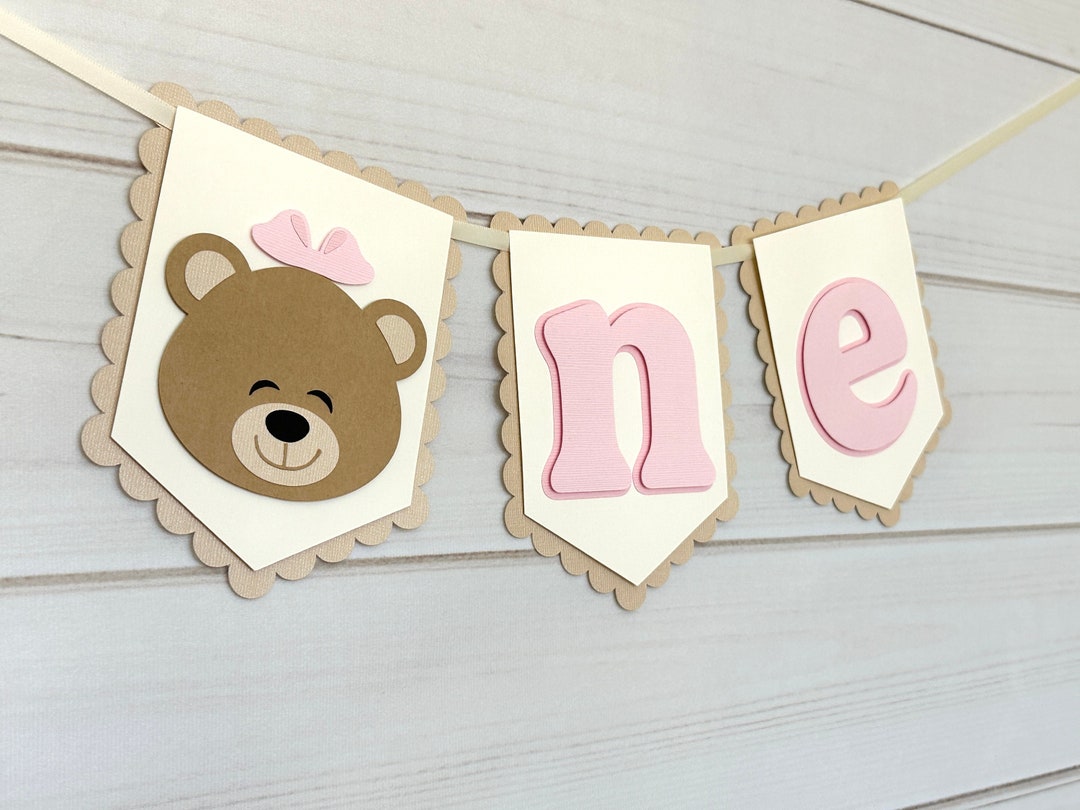 Teddy Bear One Highchair Banner Bear Smash Cake Banner Bearly - Etsy