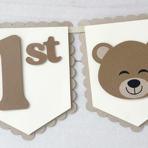 Beary First Birthday Banner Bear Decorations Bearly One Decorations ...