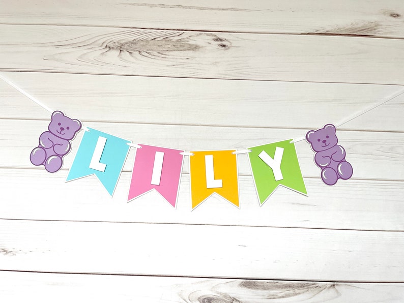 Gummy Bear Happy Birthday Banner Bear Banner Beary First - Etsy