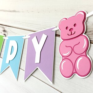 Gummy Bear Happy Birthday Banner Bear Banner Beary First Birthday Party ...