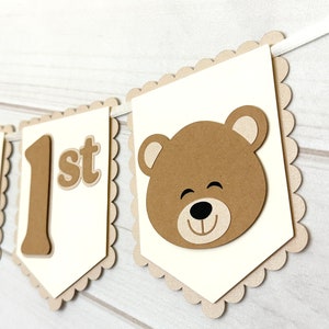Beary First Birthday Banner Bear Decorations Bearly One Decorations ...
