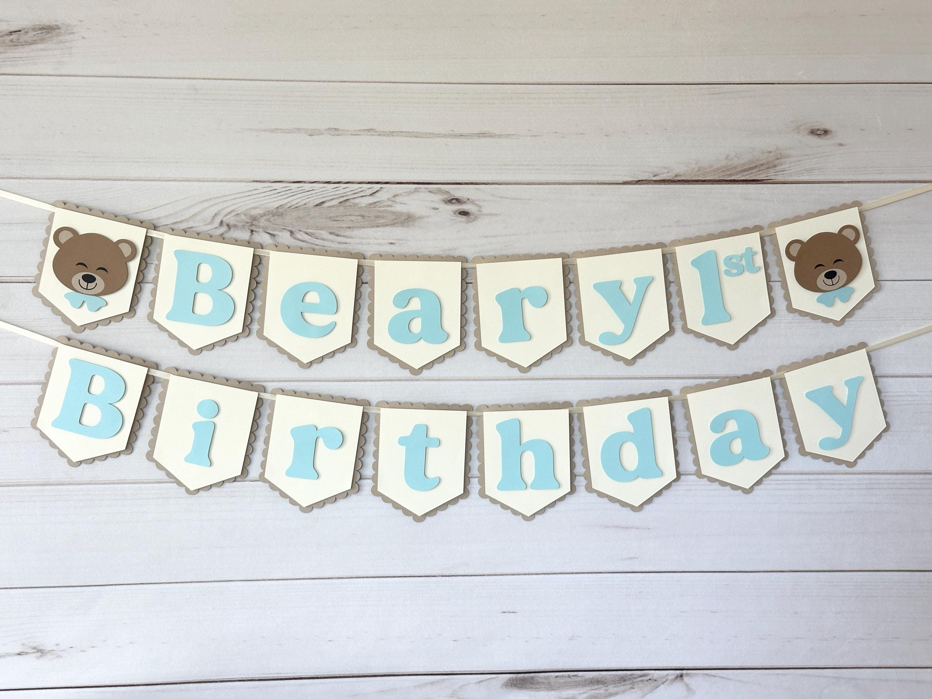 Teddy Bear Birthday Banner Teddy Bear Decorations Beary First Birthday ...