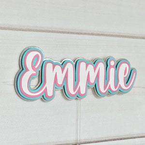 Custom Name Cake Topper Girl Name Cake Topper Girl Birthday Theme Decor ...