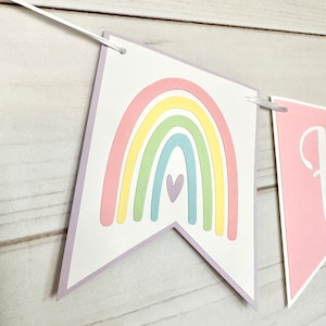 Rainbow Happy Birthday Banner, Rainbow Party Decorations, Rainbow ...
