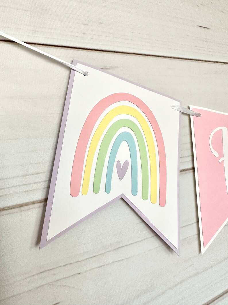 Rainbow Happy Birthday Banner, Rainbow Party Decorations, Rainbow ...