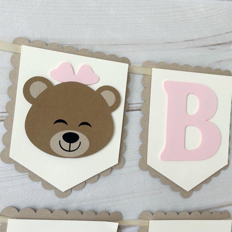 Beary First Birthday Banner Bear Decorations Bearly One Decorations ...