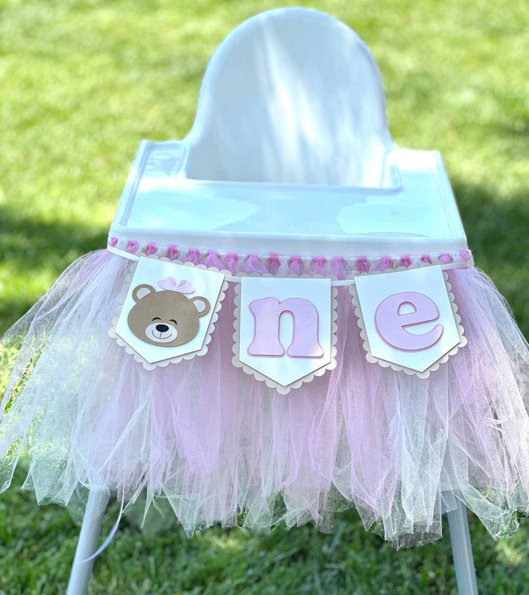 Teddy Bear One Highchair Banner Bear Smash Cake Banner Bearly One ...