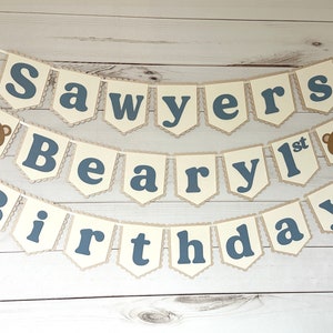 Teddy Bear Birthday Banner Teddy Bear Decorations Beary First Birthday ...