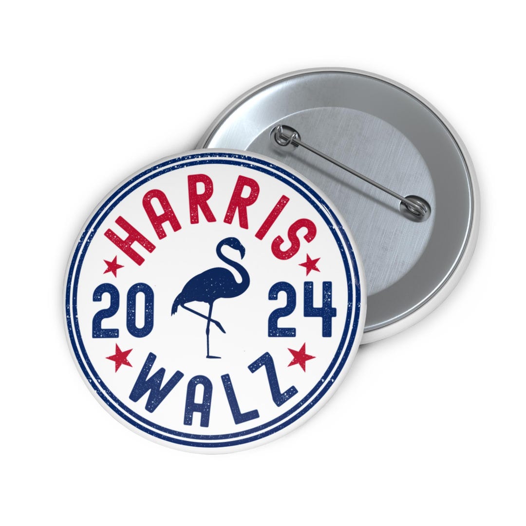 Harris Walz 2024 Blue Flamingo Button 1.25 or 2.25, Floridians for ...