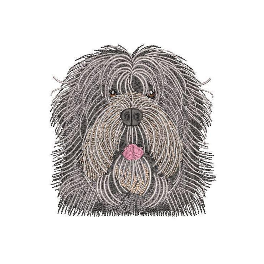 Shaggy Sheepdog Machine Embroidery Design: Animal Art (instant Download ...