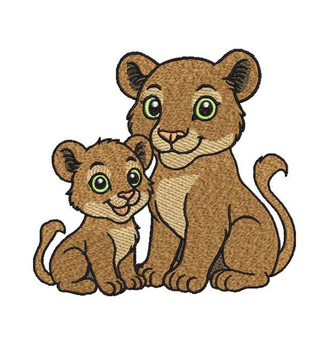 Baby Lioness and Mom Embroidery Design: Adorable Lion Cub (digital File ...