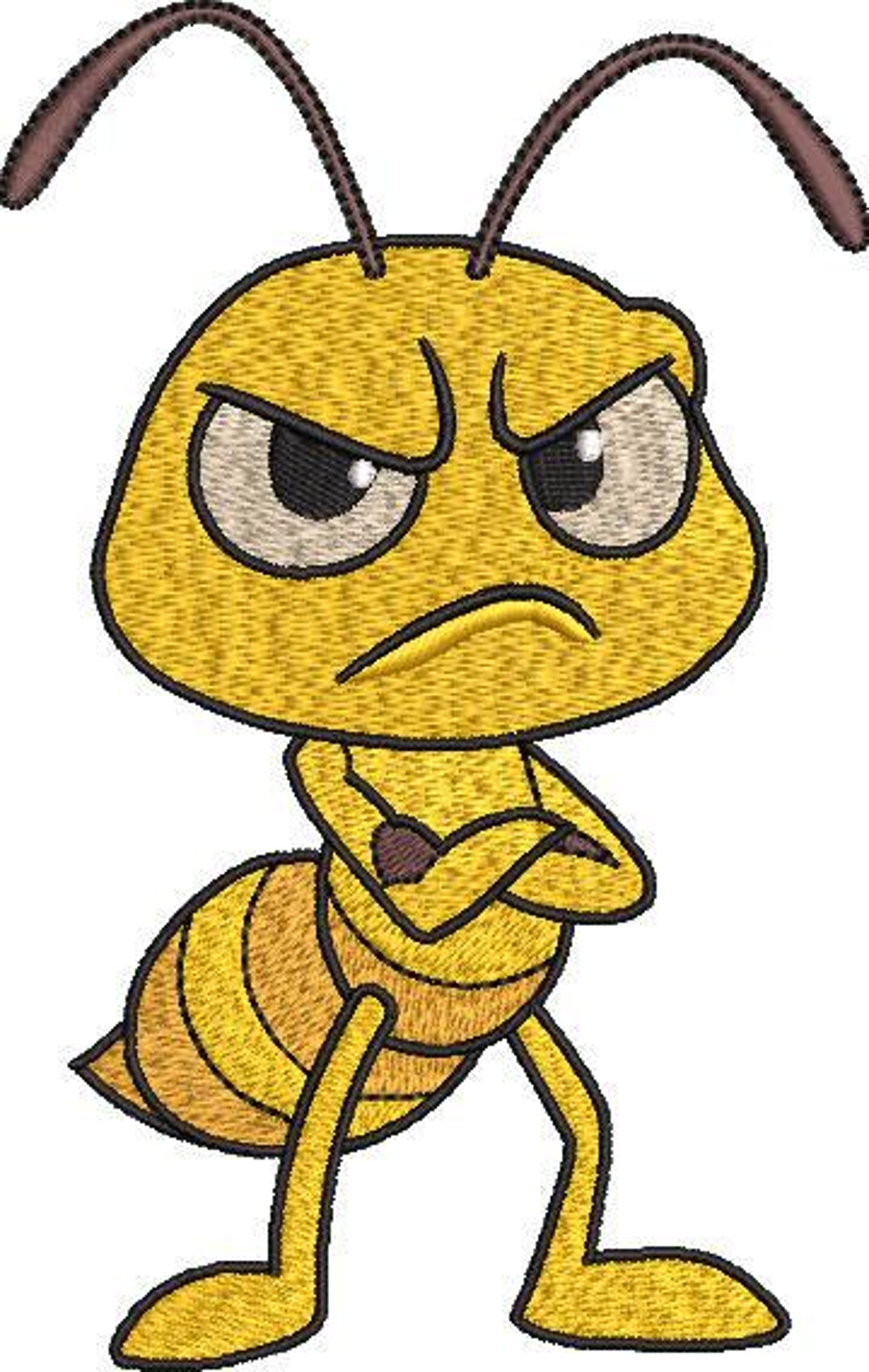 Grumpy Ant Machine Embroidery Design: Bug Applique (digital File, 6 ...