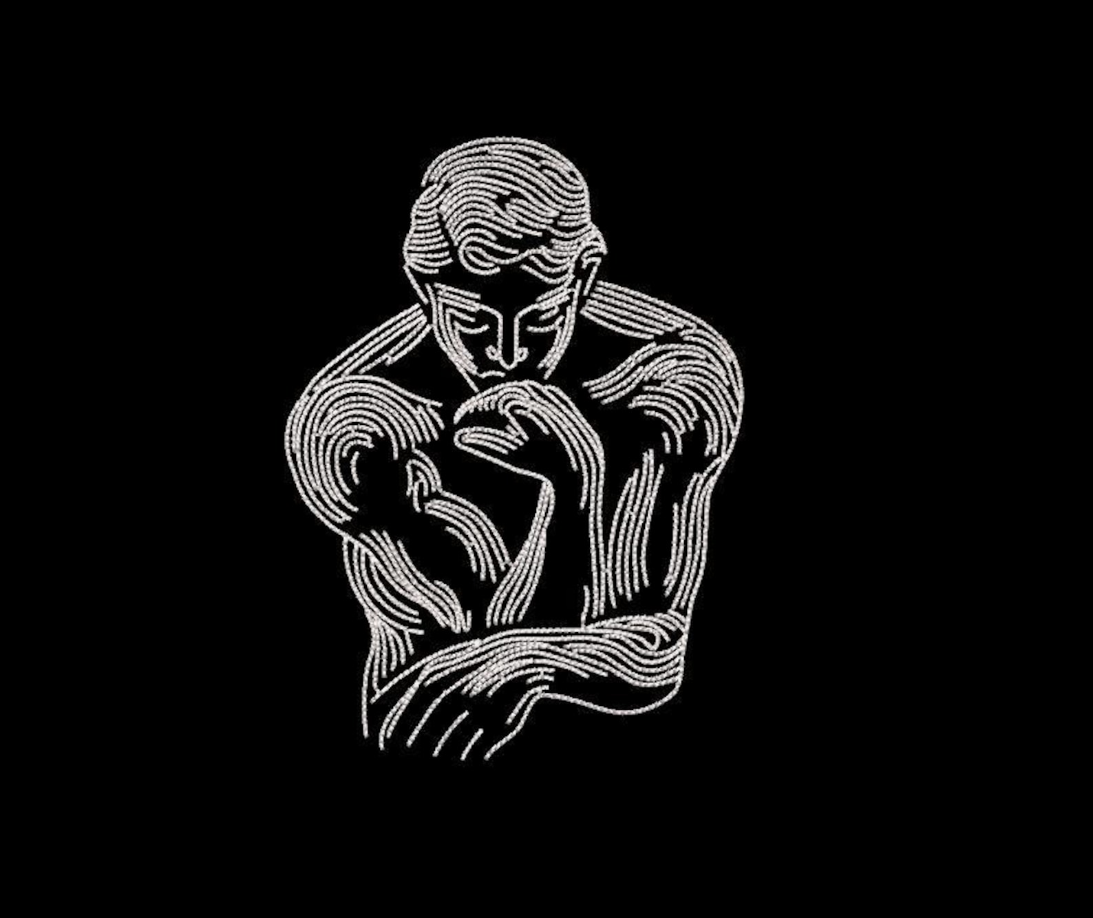 Machine Embroidery the Thinker, A Drawing of the Thinker Embroidery 7 ...