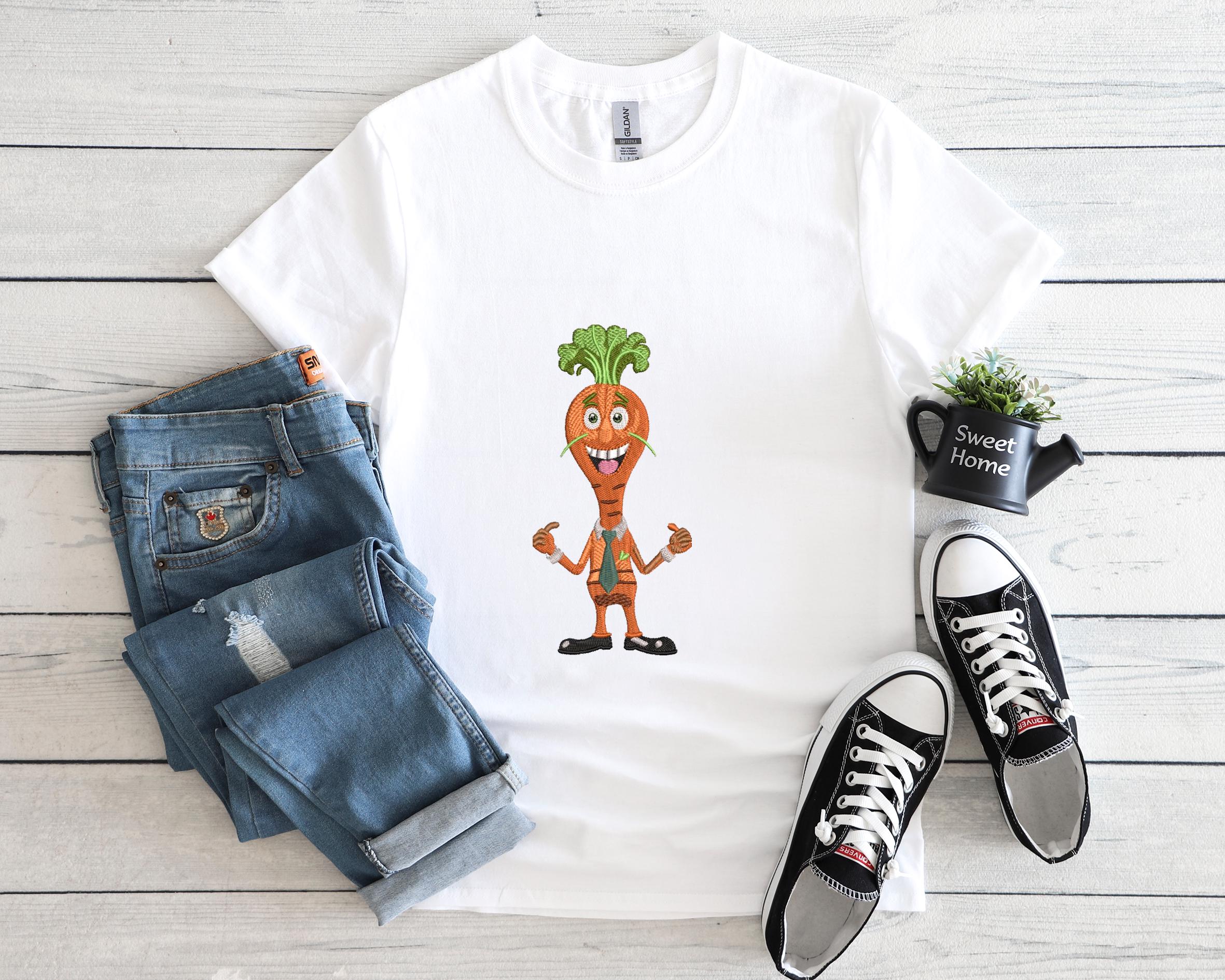 Happy Carrot Guy Machine Embroidery Design 5 Sizes, 8 Formats (digital ...