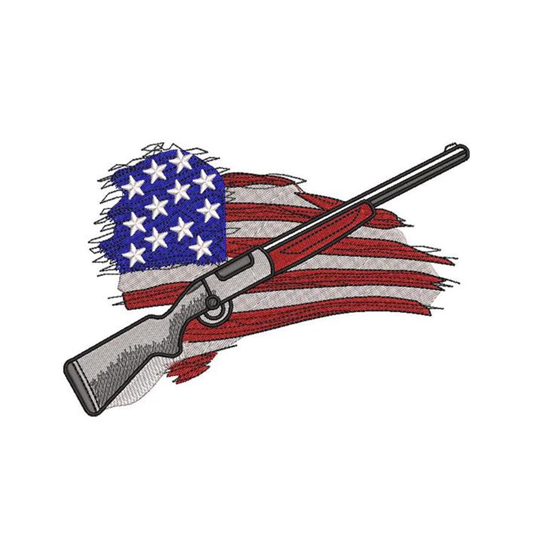 Liberty Rifle Machine Embroidery Design Celebrating the 4th of July ...
